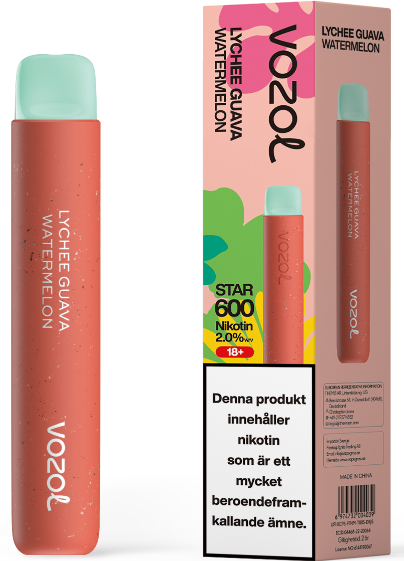Köp Vozol Lychee Guava Watermelon - Snussidan.se